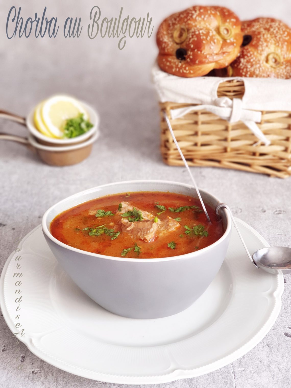 Chorba Frik Jeri Frik ou soupe au blé vert et Bourek | Gourmandise Assia