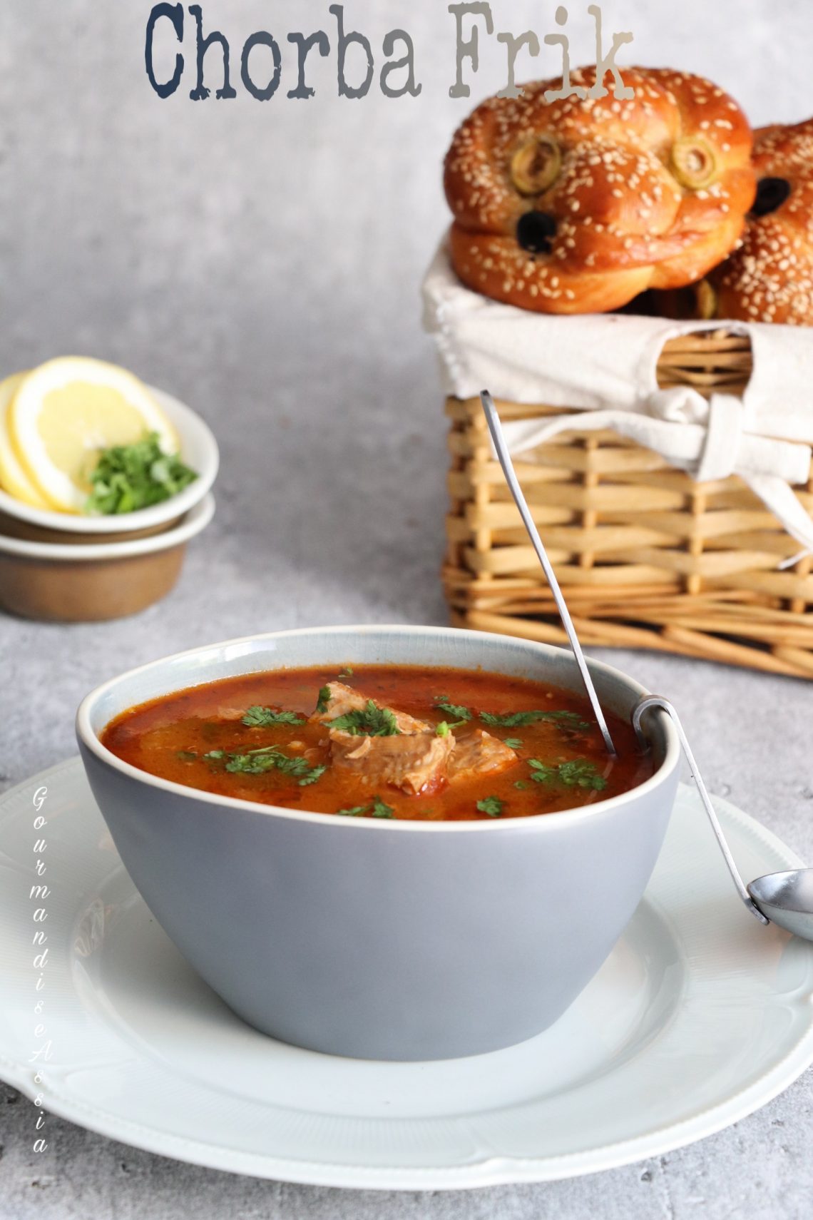 Chorba Frik Jeri Frik ou soupe au blé vert et Bourek | Gourmandise Assia