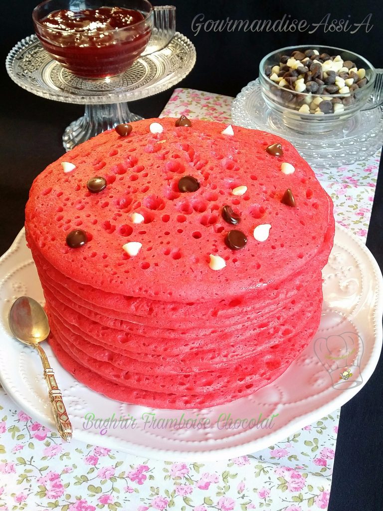 Baghrir ou Crêpes Mille trous à la Framboise et Chocolat | Gourmandise ...
