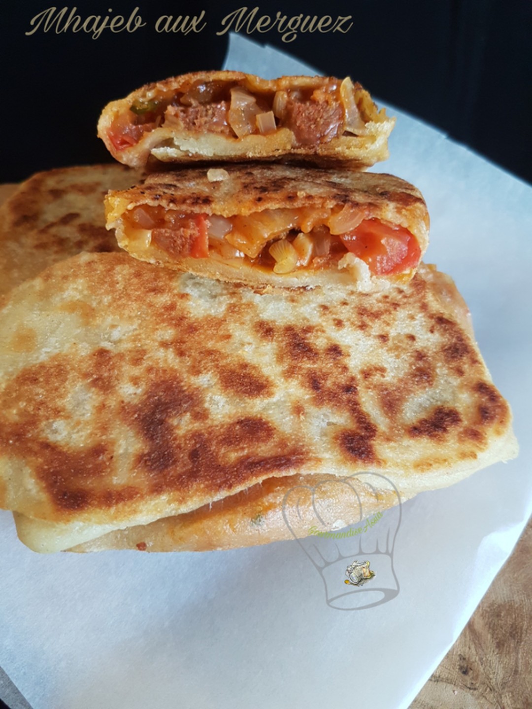 Mahjouba ou Mhajeb Merguez | Gourmandise Assia