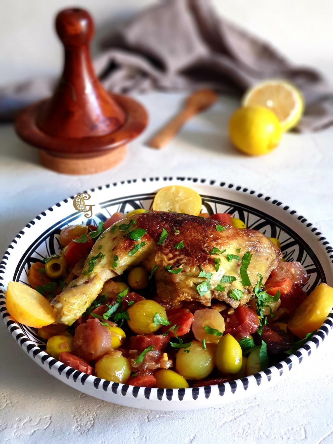 Tajine au Poulet Olive Carottes Multicolores | Gourmandise Assia
